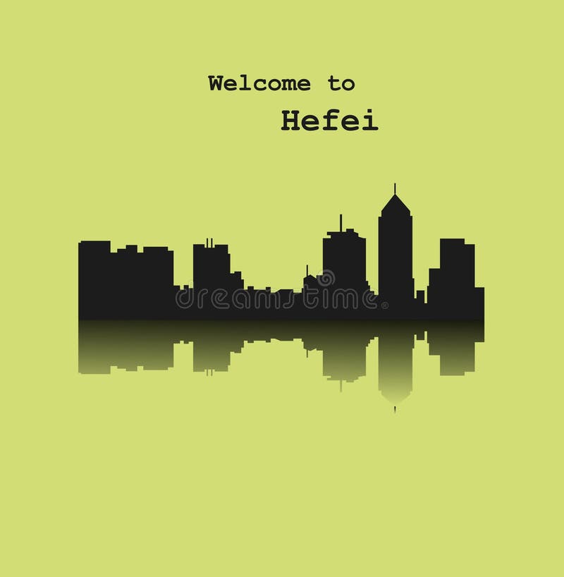 Hefei, China City Silhouette Stock Vector - Illustration of cityscape ...