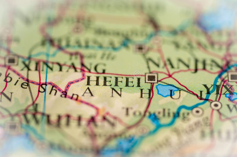Hefei, China Highlighted on a World Map Stock Photo - Image of area ...