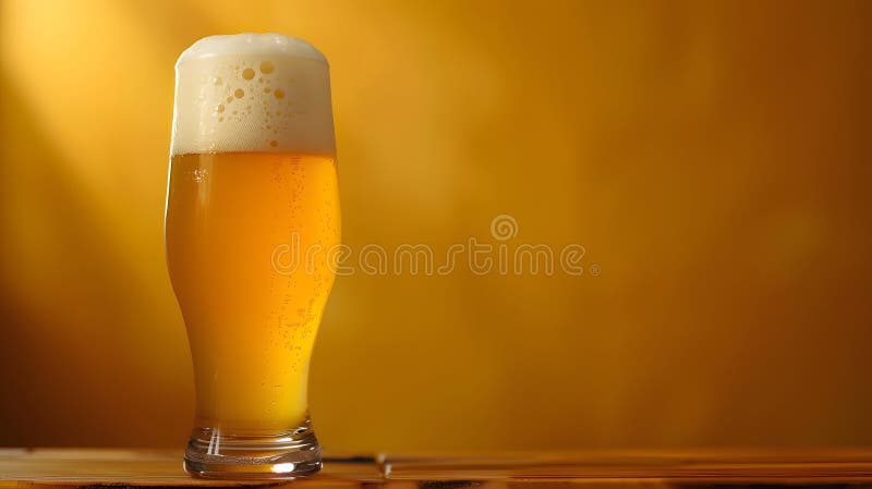 Hefeweizen in a Traditional Wheat Beer Glass Stock Illustration ...