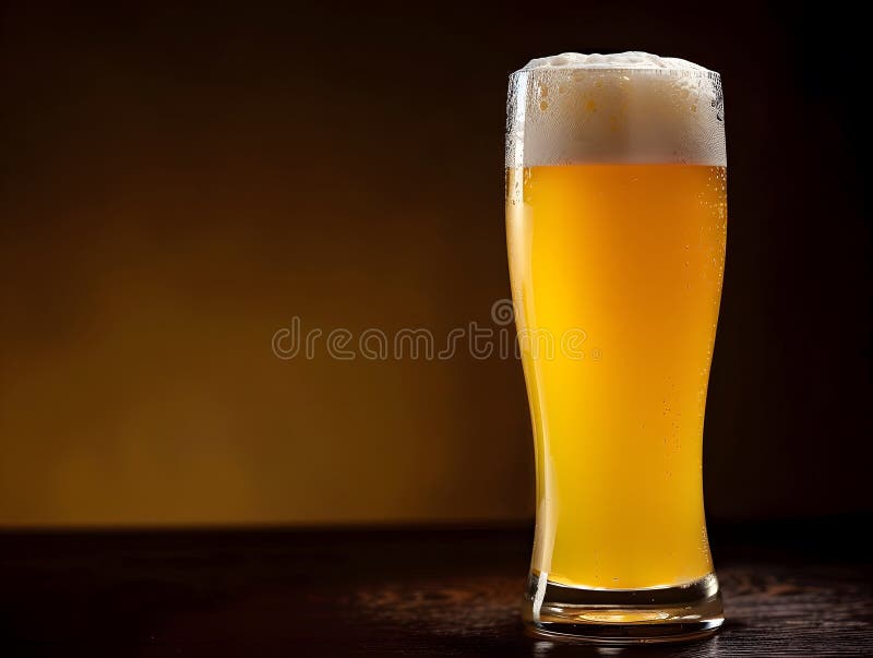 Hefeweizen in a Traditional Wheat Beer Glass Stock Illustration ...