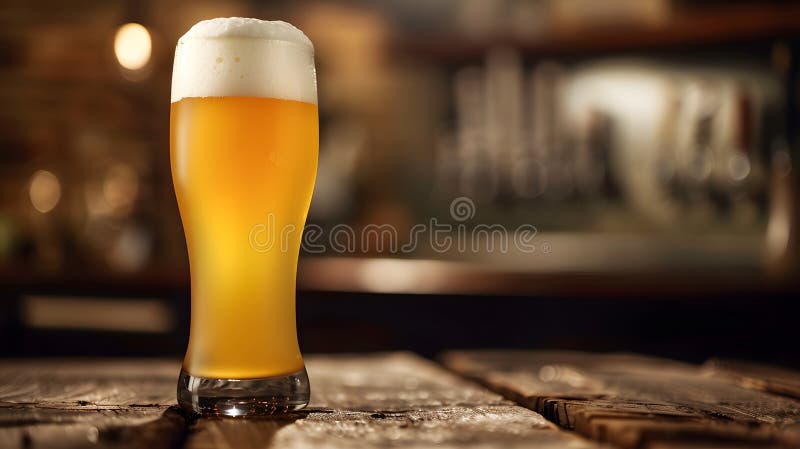 Hefeweizen in a Traditional Wheat Beer Glass Stock Illustration ...