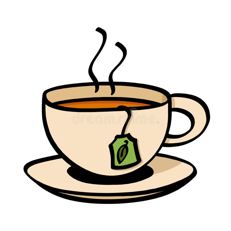 Heiße Tasse Tee Illustration Auf Weißem Hintergrund Stock Abbildung ...