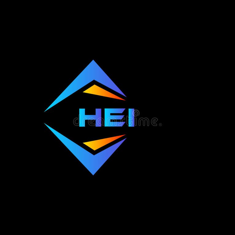 HEI Abstract Technology Logo Design on Black Background. HEI Creative ...