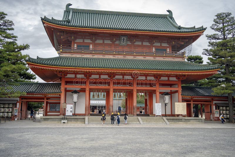 Heian Shrine in Kyoto, Japan. Editorial Photo - Image of houses, street ...