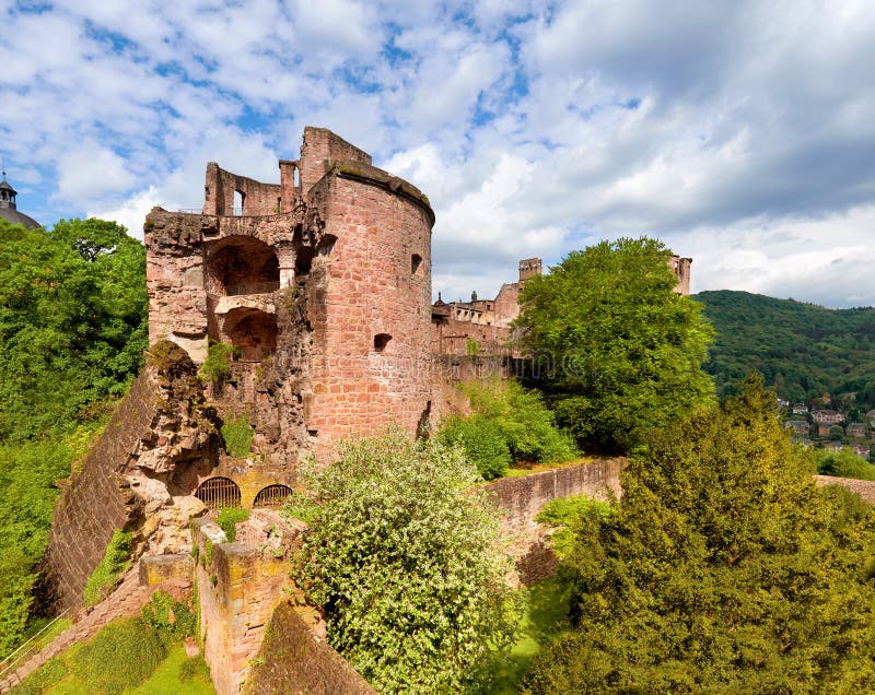 Heidelberg Castle in Spring, Panorama Stock Photo - Image of ...