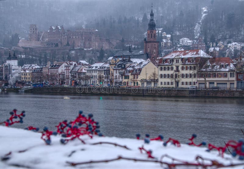 Heidelberg Old City in Winter 5 Stock Image - Image of forest, romantic ...
