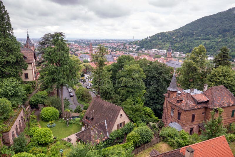 Heidelberg`s Old City Centre from the Castle Above Editorial ...