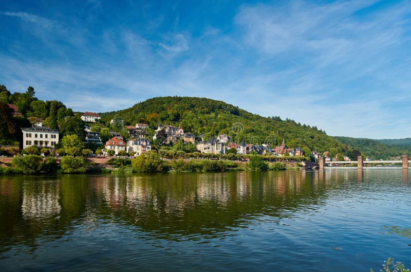 Heidelberg Town on Neckar River, Germany Stock Photo - Image of ...
