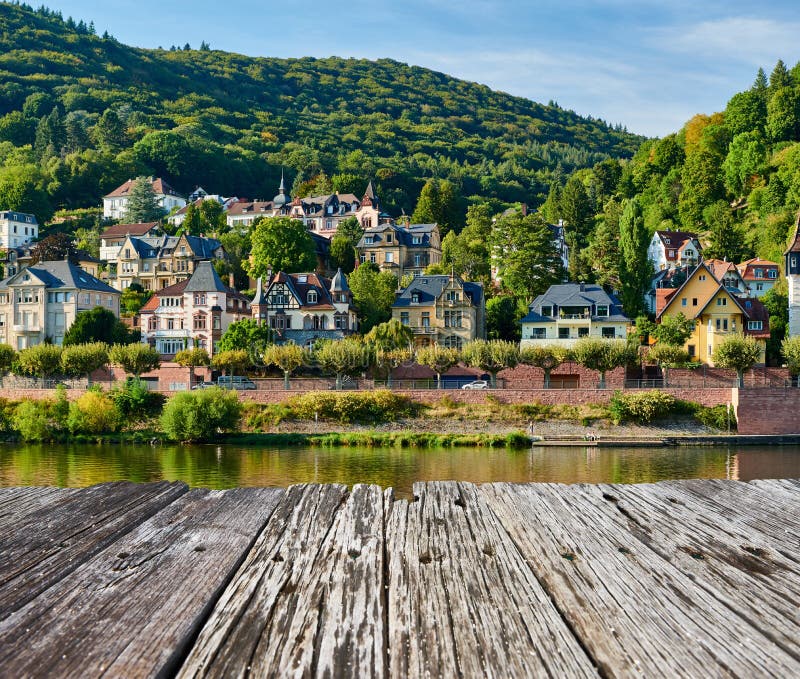 Heidelberg Town on Neckar River, Germany Stock Photo - Image of neckar ...