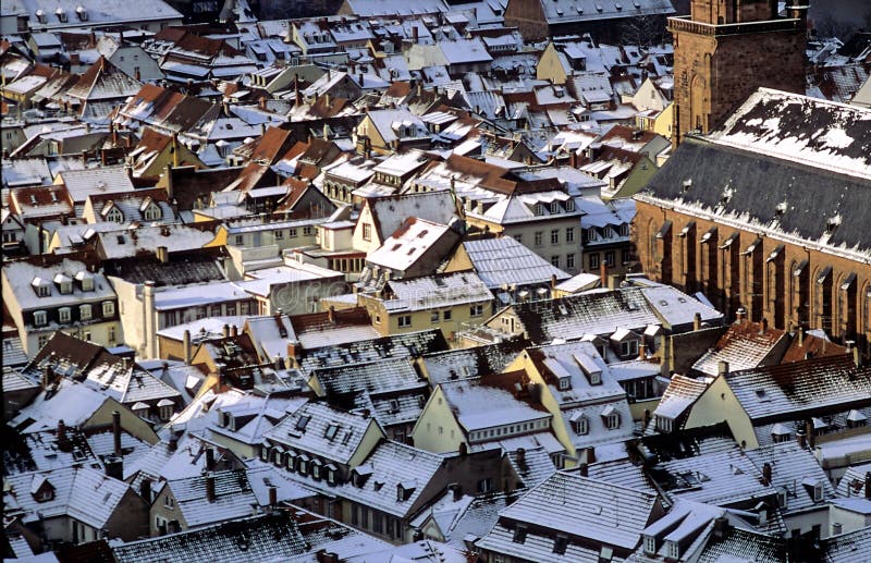Heidelberg under Snow stock image. Image of romantic, birdsview - 1173381