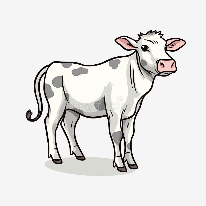 Heifer Hand-drawn Illustration. Heifer. Vector Doodle Style Cartoon ...
