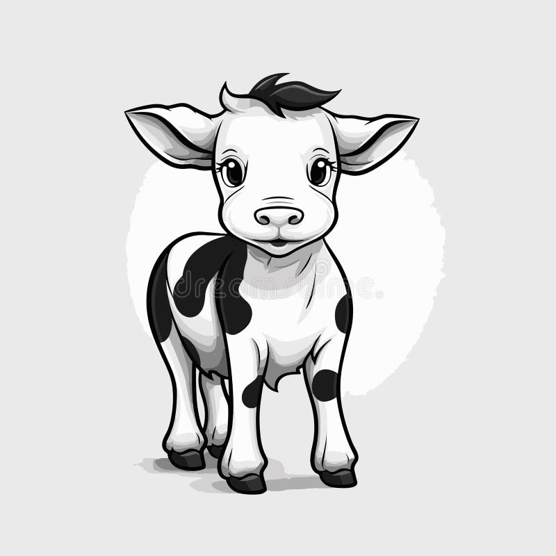 Heifer Hand-drawn Illustration. Heifer. Vector Doodle Style Cartoon ...