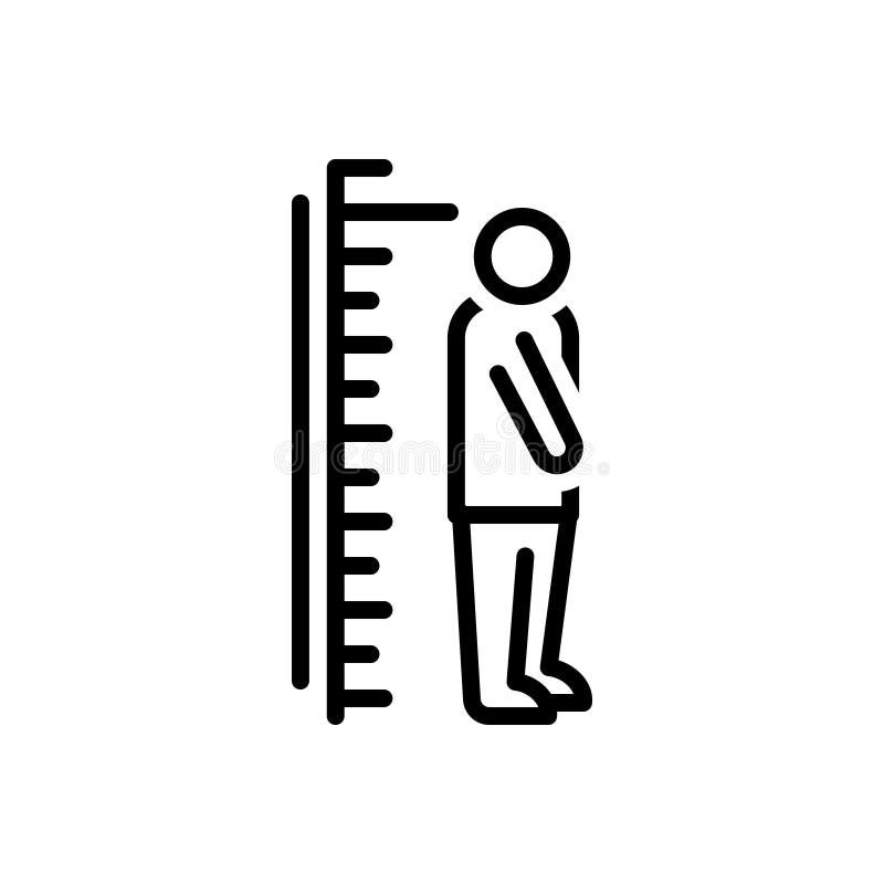 Black Line Icon for Height, Tall and Big Stock Vector - Illustration of ...