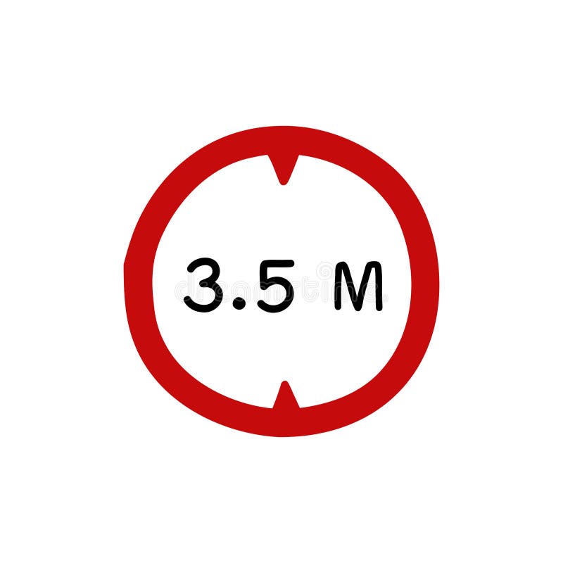 Height Limit Sign Doodle Icon, Vector Color Line Illustration Stock ...