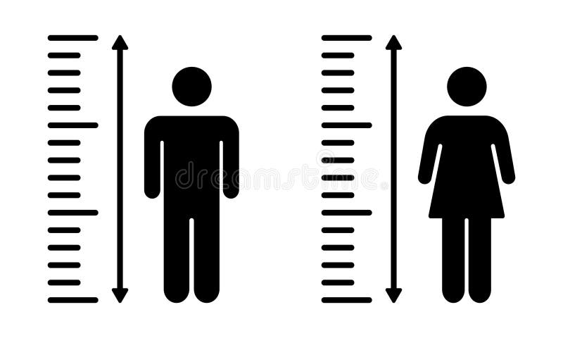 Height Man Vector Icon. Scale Tall Human. Size Person Stock ...