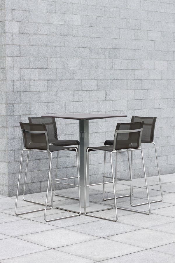 Height Table Set for OUTDOOR SEATING AREA Stock Photo - Image of relax ...