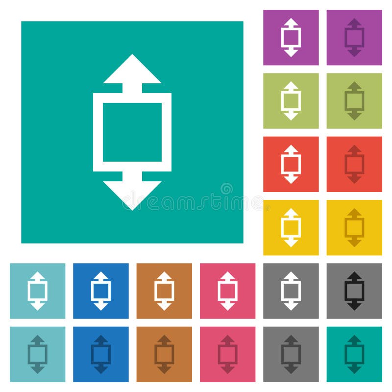 Height Tool Square Flat Multi Colored Icons Stock Vector - Illustration ...