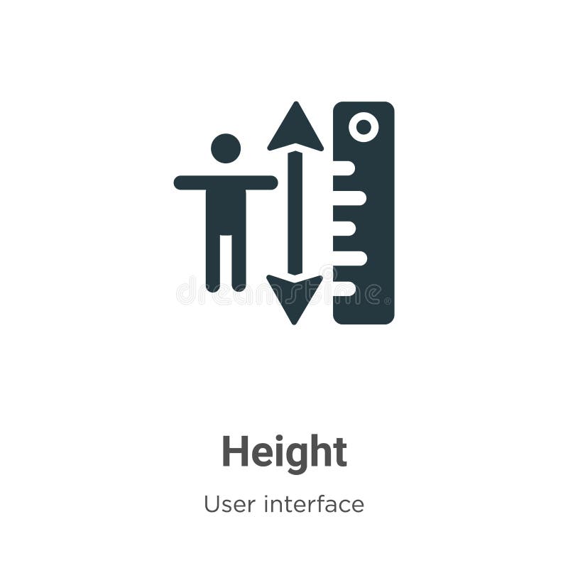 Height Vector Icon on White Background. Flat Vector Height Icon Symbol ...