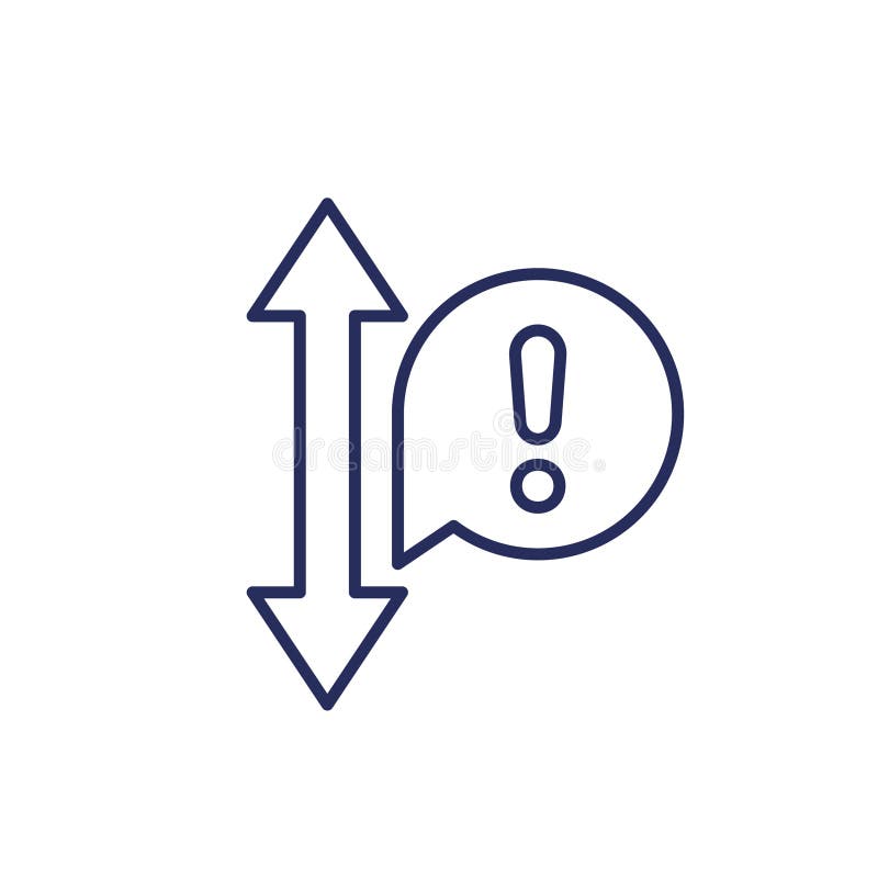 Height Warning Icon, Line Vector Pictogram Stock Vector - Illustration ...