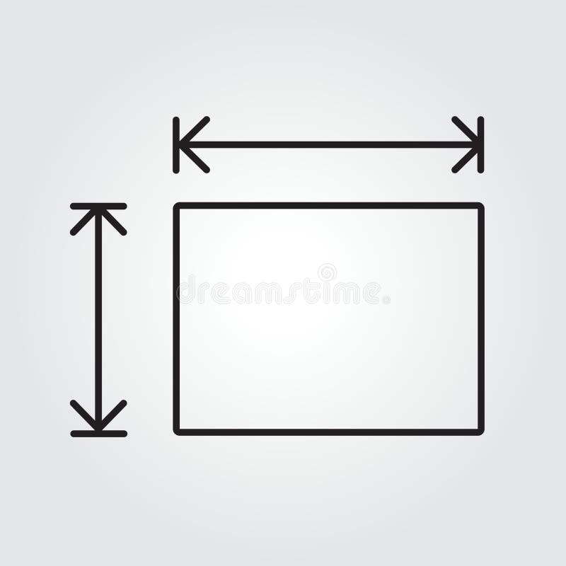 Height and Width Icon, Area or Size, Dimension Icon. Stock Vector ...