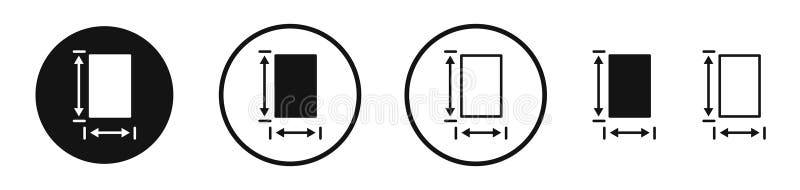 Height and Width Icon Isolated on White Background Stock Vector ...