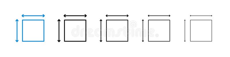 Height and Width Icon Isolated on White Background Stock Vector ...