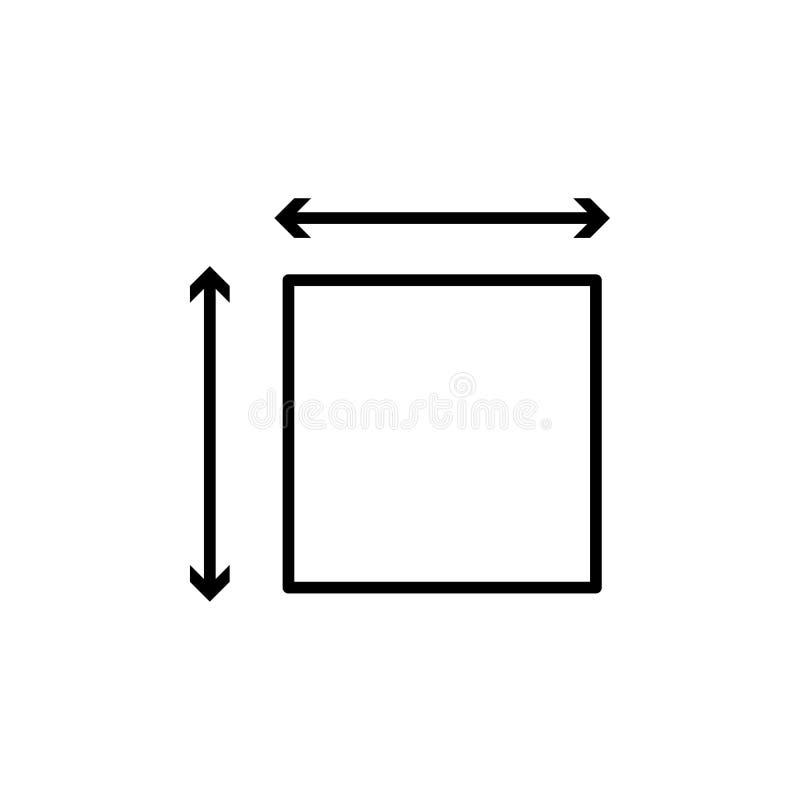 Height and Width Icon Isolated on White Background Stock Vector ...