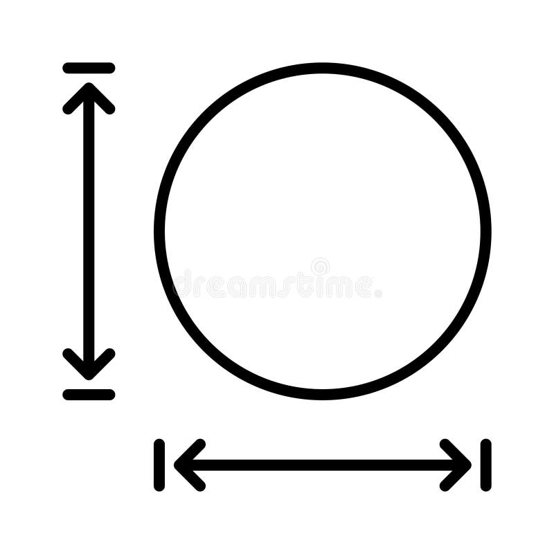 Diameter Icon Set Simple Design. Stock Vector - Illustration of ...