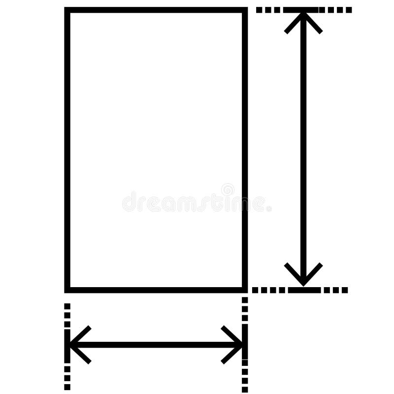 Height and Width Icon on White Background. Area or Size Sign. Dimension ...