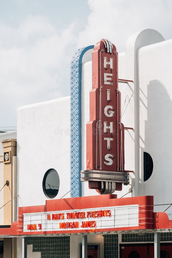 The Heights Theater Sign, in Houston, Texas Editorial Image - Image of ...