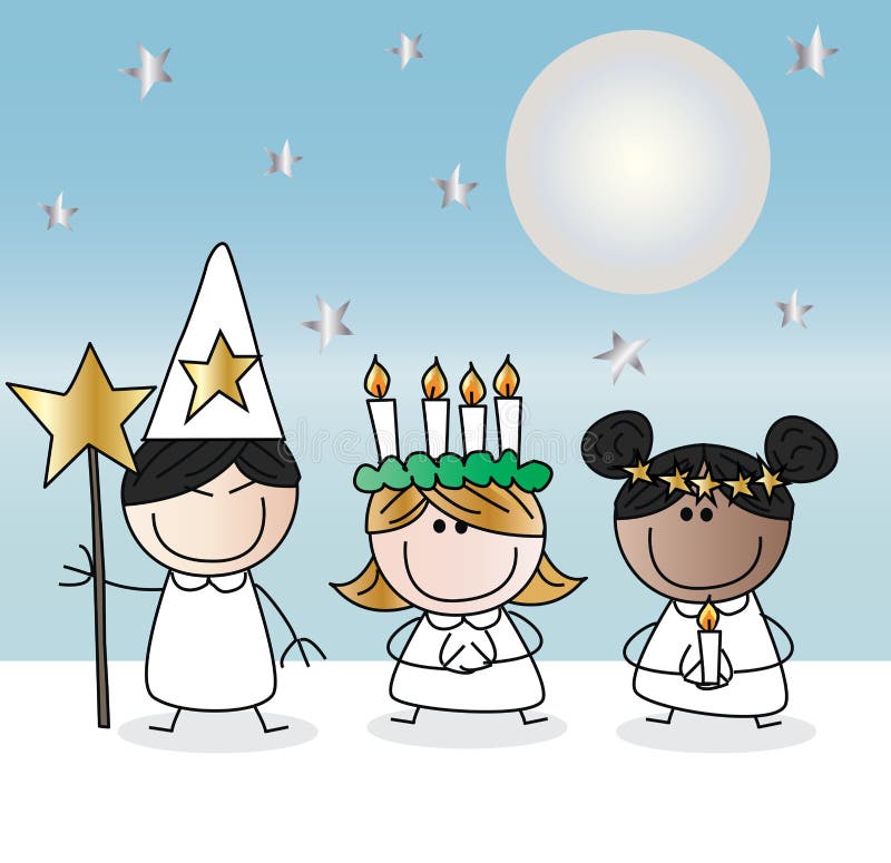 Heiliges Lucy Oder Sankta Lucia-Weihnachten Stock Abbildung ...