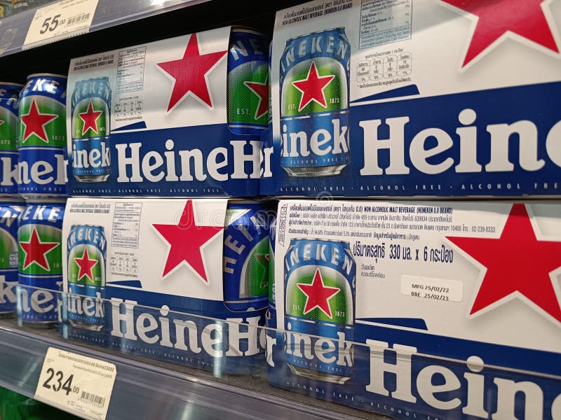 Heineken Beer Cans, Pack of 6 Canned in Box. Editorial Stock Photo ...