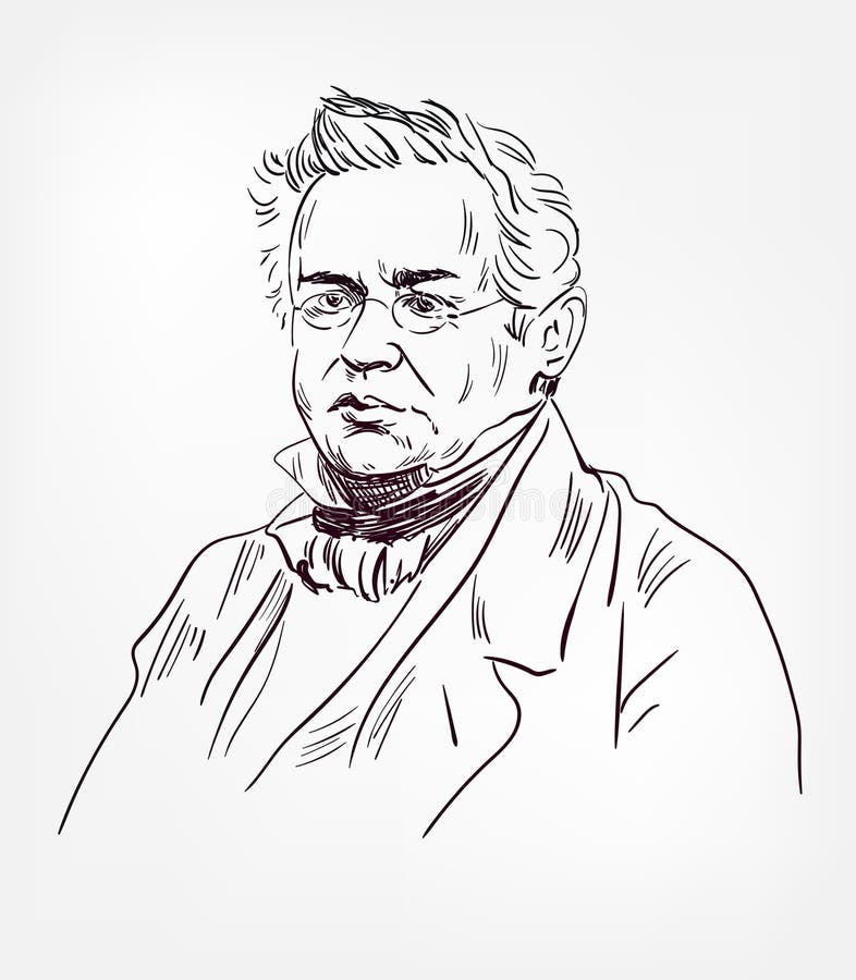 Heinrich Friedrich Emil Lenz Vector Sketch Portrait Editorial Photo ...