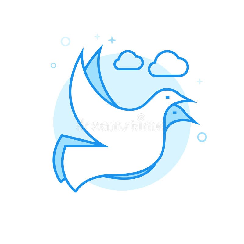 Heiratstauben-oder Tauben-flache Vektor-Ikone, Symbol, Piktogramm ...