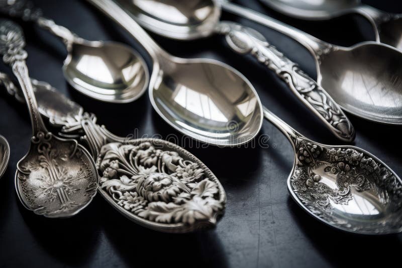 Heirloom Silver Spoons, Passed Down through Generations of a Family ...