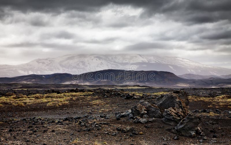 Hekla Vulkan stockbild. Bild von frech, gras, asche, kalt - 25967679