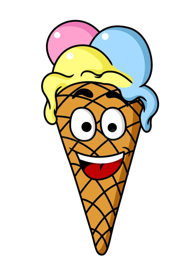 Helado divertido ilustración del vector. Ilustración de convite - 34487928