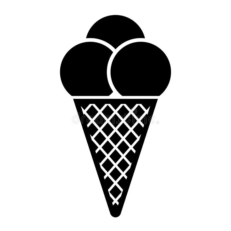 Helado En Cono De Gofre Con Tres Bolas Icono Vector Ilustración Del