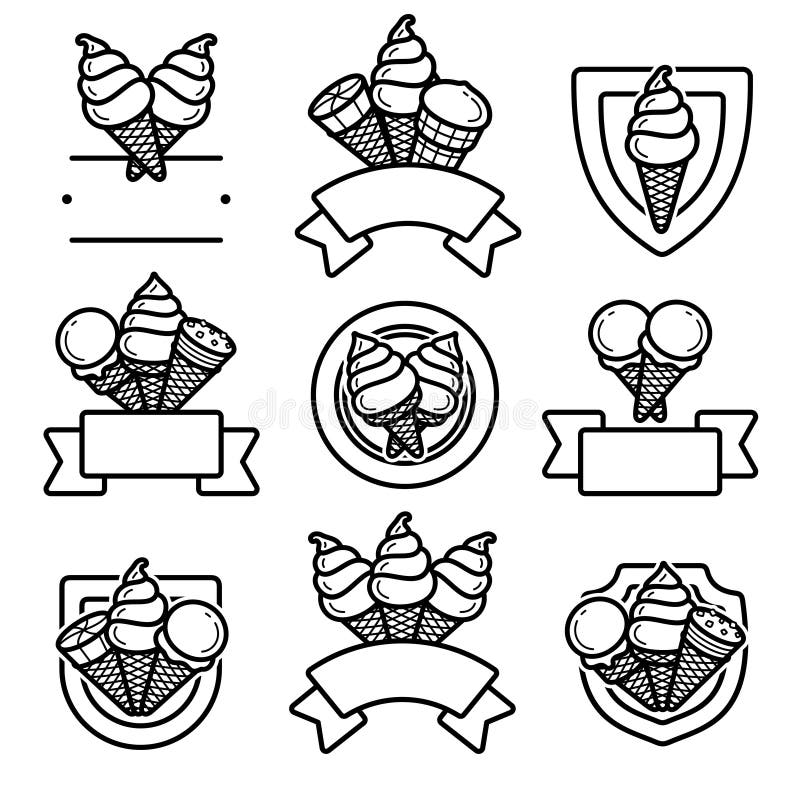 Conjunto del helado Vector ilustración del vector. Ilustración de ...