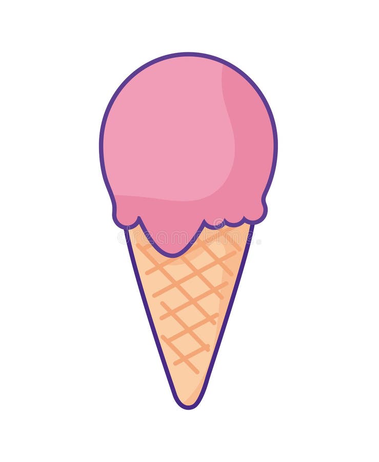 Helado rosa ilustración del vector. Ilustración de gusto - 231081178