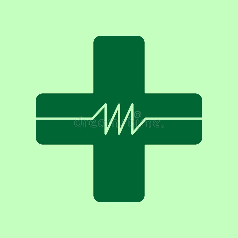 Health Symbol Vector Flat Design Stock Vector - Illustration of line ...