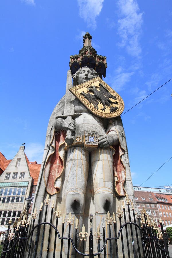 Die Roland-Statue in Bremen Stockbild - Bild von deutschland ...