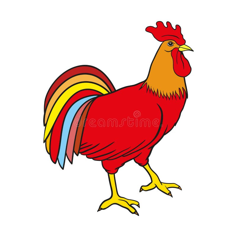 Heldere Kleuren Vector Illustratie Haan Vector Illustratie ...