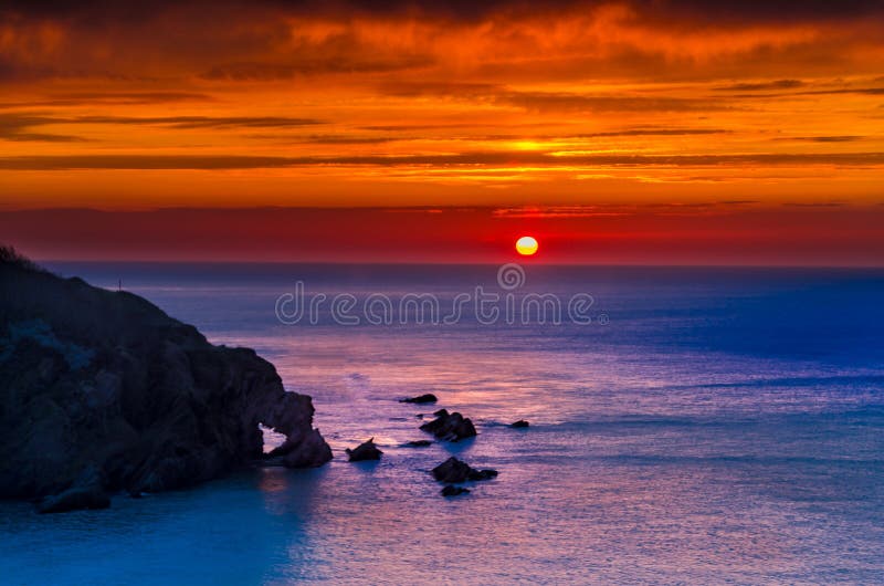 Hele bay sunset stock photo. Image of illfracombe, hele - 40000102