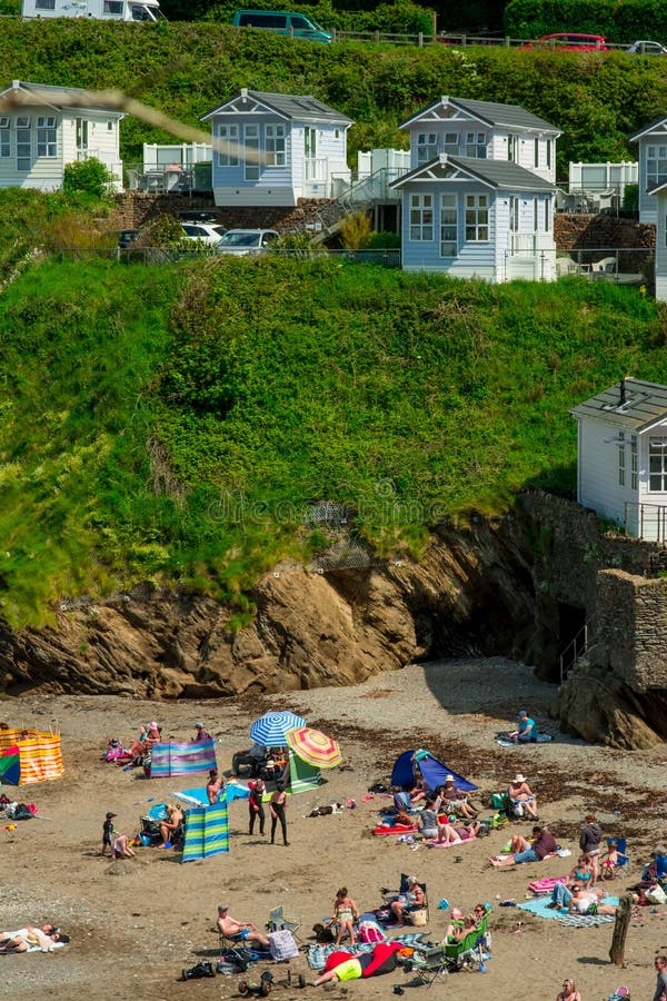 Hele Bay Village. North Coast in the County of Devon Editorial Photo ...