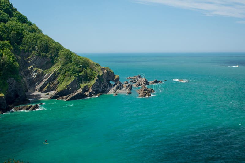 Hele Bay Village. North Coast in the County of Devon Stock Image ...