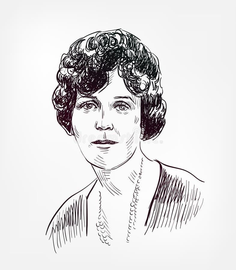 Helen Rowland Vector Sketch Portrait Isolated Editorial Image ...