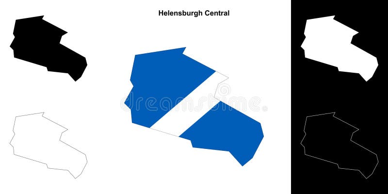 Helensburgh Central Outline Map Stock Illustration - Illustration of ...