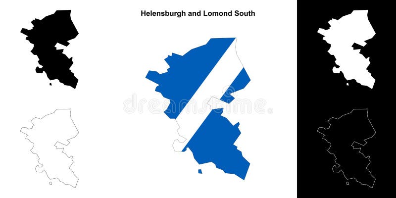 Helensburgh and Lomond South Outline Map Stock Vector - Illustration of ...