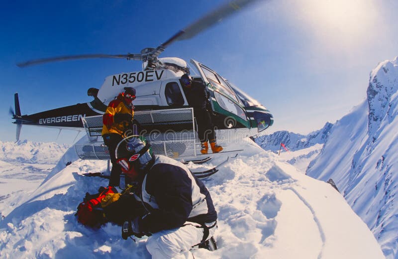 Heli-skiing In The Chugach Mountains Of Alaska Editorial Photography ...
